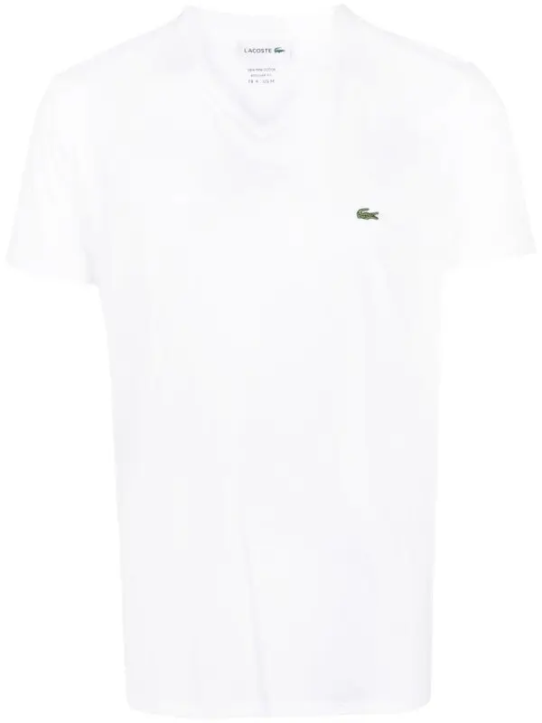 Lacoste Logo-patch V-neck Cotton T-shirt