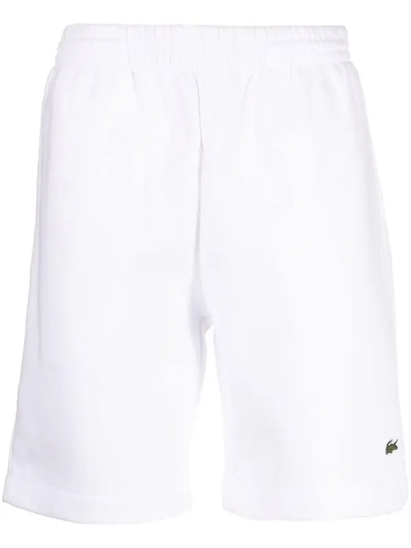 Lacoste Logo-embroidered Jersey Shorts - White