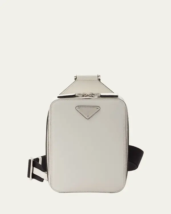 Prada Saffiano Leather Sling Backpack - Bianco