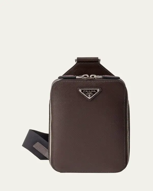 Prada Saffiano Leather Sling Backpack - F0201 Caffe