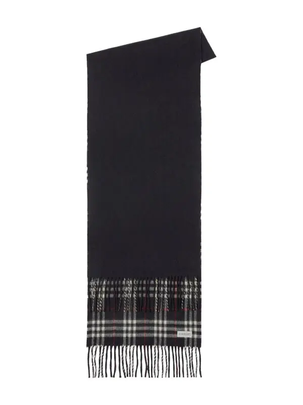 Burberry Check-print Cashmere Reversible Scarf - Blue