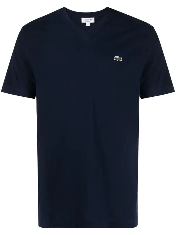 Lacoste Logo-patch V-neck T-shirt - Blue
