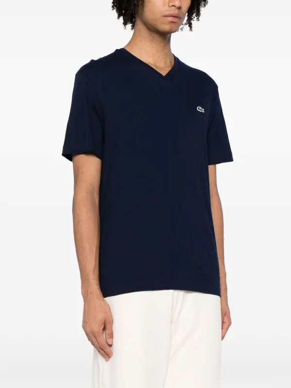 Lacoste Logo-patch V-neck T-shirt - Blue