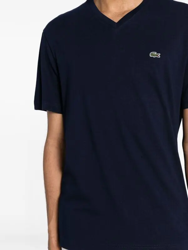 Lacoste Logo-patch V-neck T-shirt - Blue