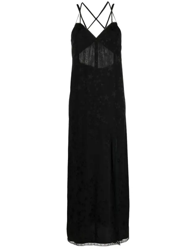Zadig&Voltaire Rohal Star-jacquard Silk Dress - Black
