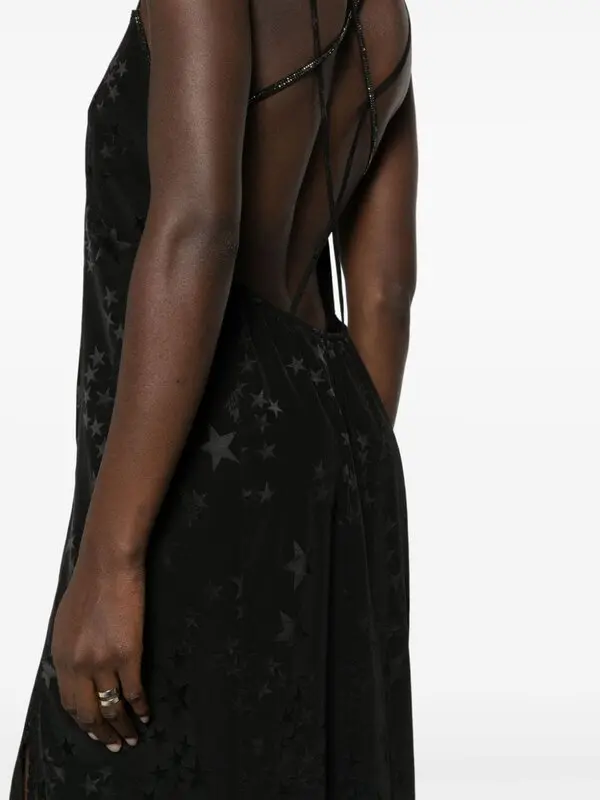 Zadig&Voltaire Rohal Star-jacquard Silk Dress - Black