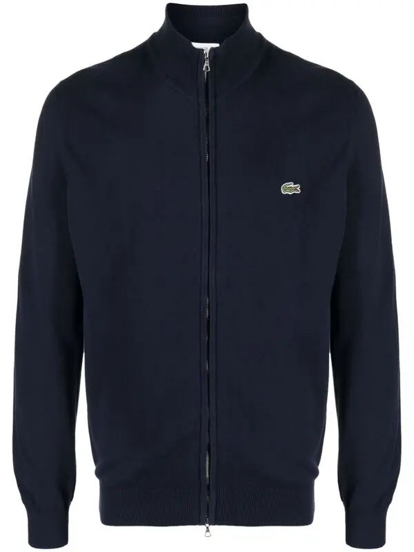 Lacoste Crocodile Logo-patch Cardigan - Blue