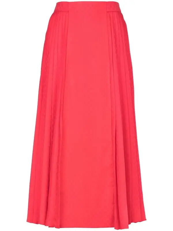 Balmain Monogram Pleated Midi Skirt