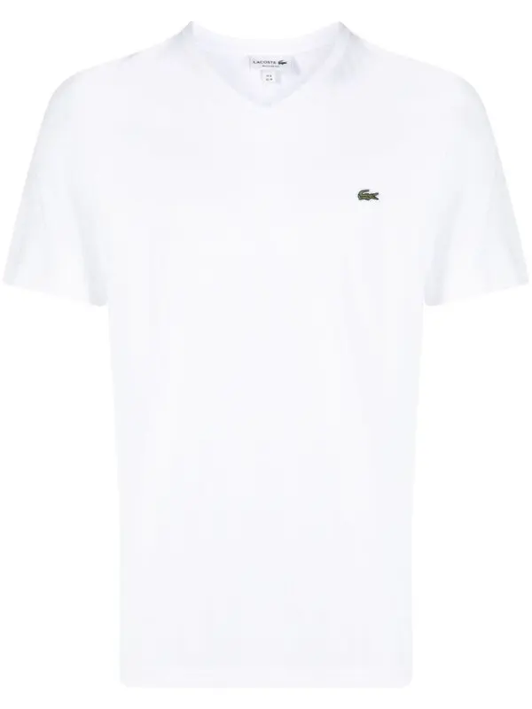 Lacoste Logo-patch V-neck T-shirt - White