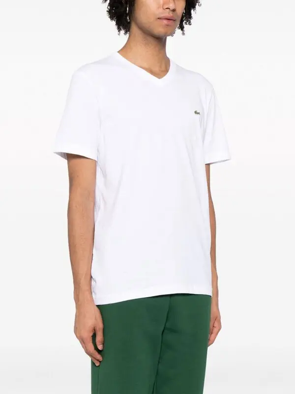 Lacoste Logo-patch V-neck T-shirt - White