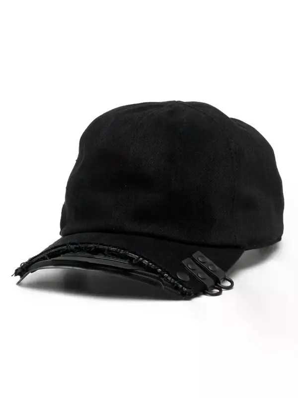 INNERRAUM Frayed-trim Baseball Cap - Black Matt