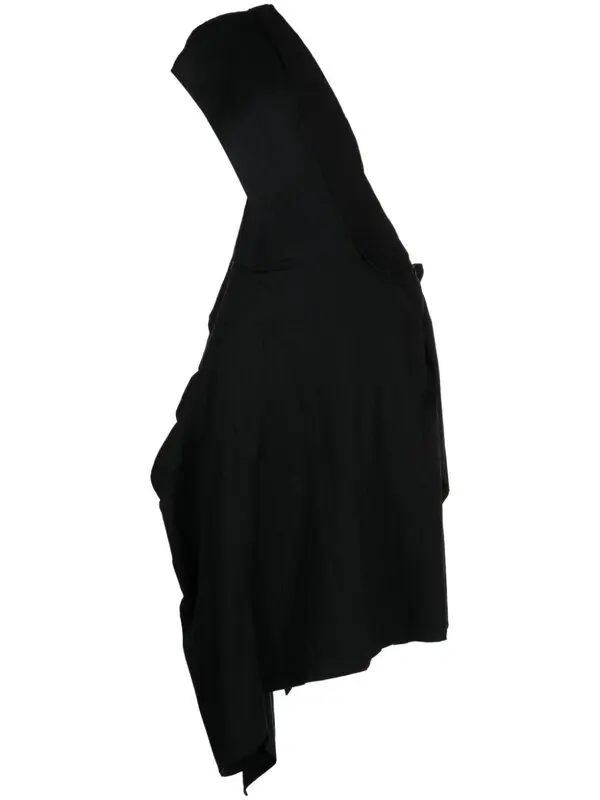 Yohji Yamamoto Asymmetric Cotton Dress - Black