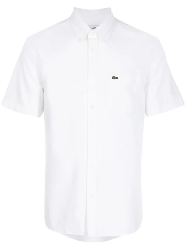 Lacoste Crocodile Logo-patch Short-sleeved Shirt - White