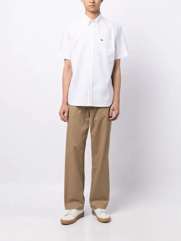 Lacoste Crocodile Logo-patch Short-sleeved Shirt - White