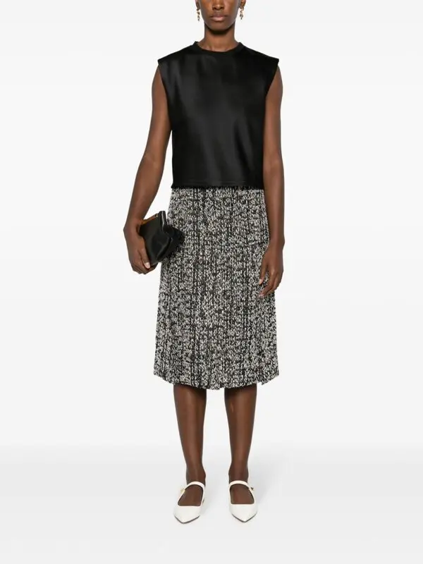 LANVIN Textured-finish Mid-rise Skirt