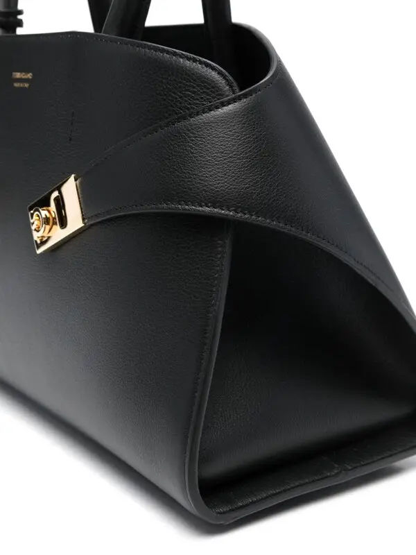 FERRAGAMO Medium Gancini-buckle Tote Bag - Black
