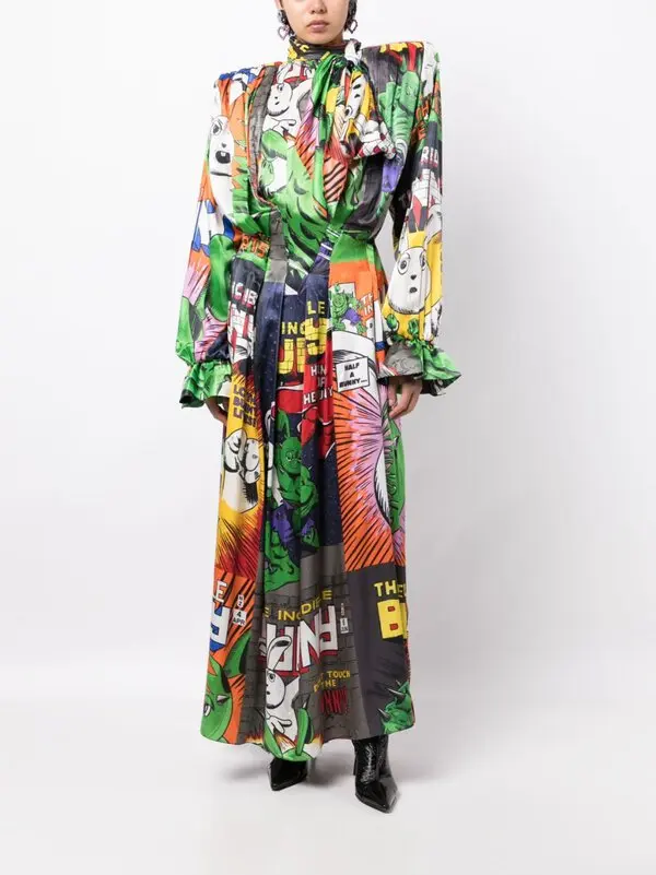 Natasha Zinko Comics-print Maxi Dress
