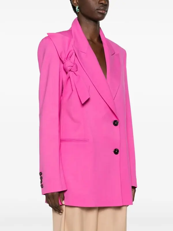 MSGM Bow-detail Double-breasted Blazer