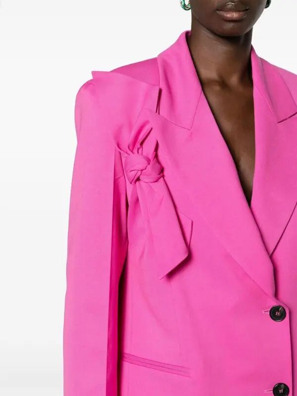 MSGM Bow-detail Double-breasted Blazer