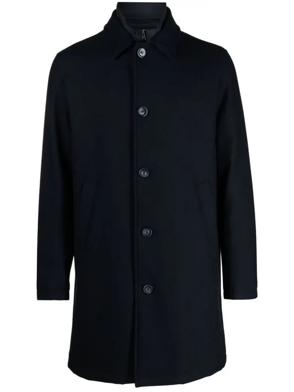 Herno Single-breasted Layered Coat