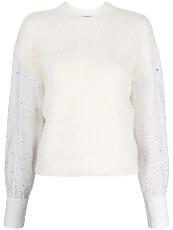 Peserico Sheer-sleeve Knitted Jumper