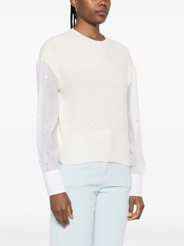 Peserico Sheer-sleeve Knitted Jumper