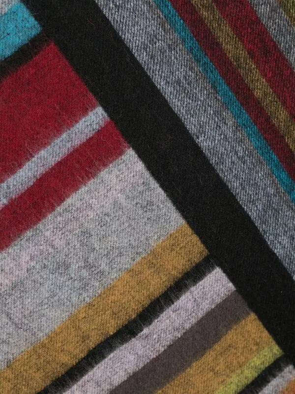 Paul Smith Striped Fringed Scarf