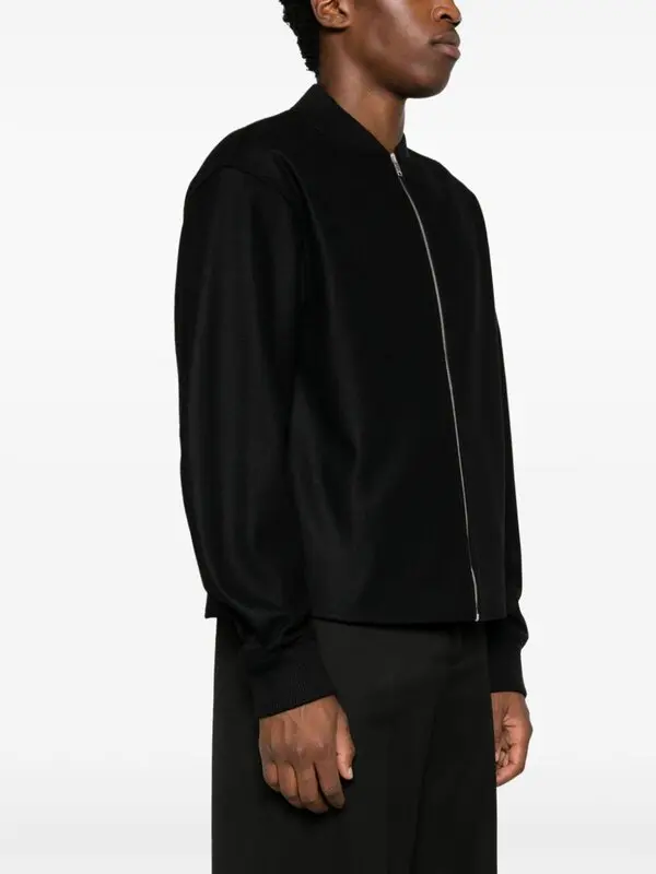 JIL SANDER Band-collar Wool Bomber Jacket