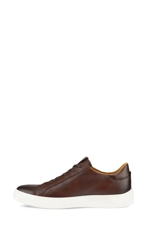 Ecco Street Tray Leather Sneaker - Cognac