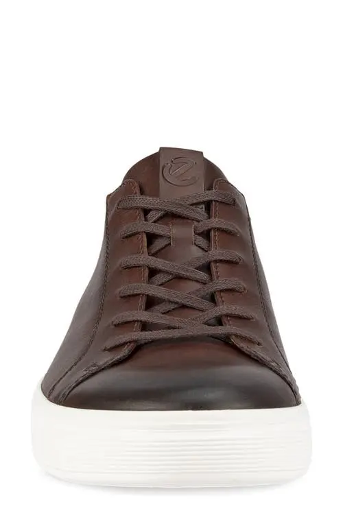 Ecco Street Tray Leather Sneaker - Cognac