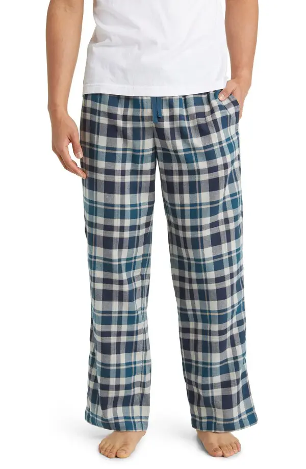 Nordstrom Flannel Pajama Pants - Blue Ceramic Tartan Plaid