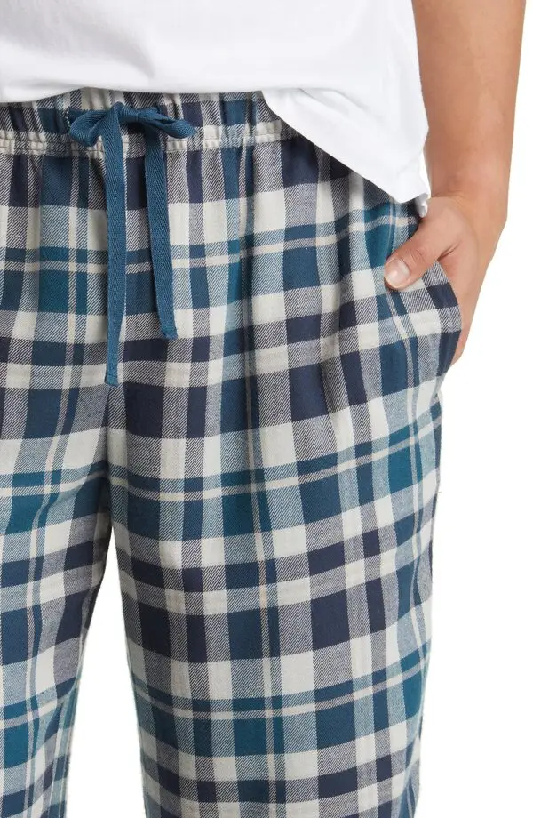 Nordstrom Flannel Pajama Pants - Blue Ceramic Tartan Plaid