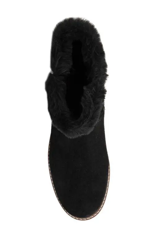 Trotters Forever Faux Shearling Trim Boots - Black Suede