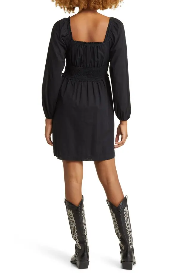 bp long sleeve dress Nordstrom BP Women's Black Long Sleeve V-Neck Knit Mini Dress Size Small  NWT
