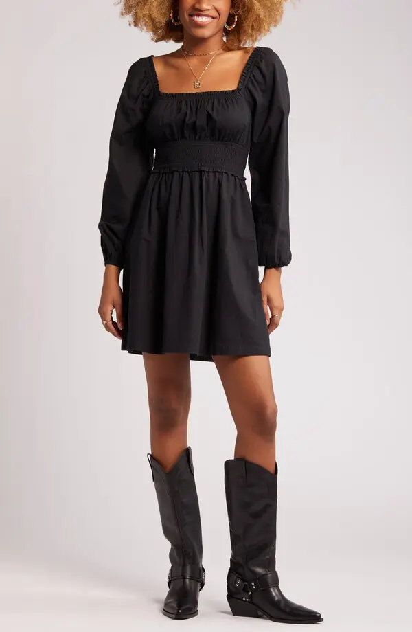 bp long sleeve dress Bp. Ruched Long Sleeve Body-Con Dress In Black - 60% Off