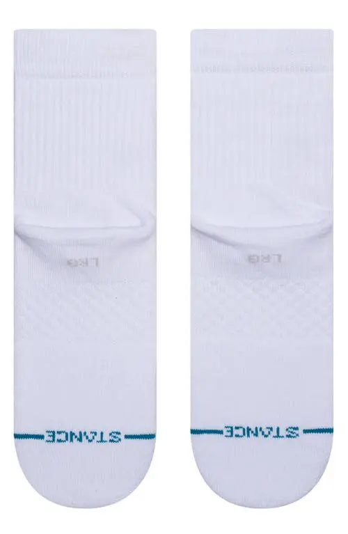 Stance Icon Quarter Crew Socks - White