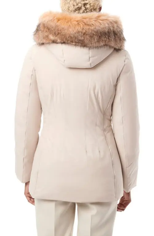 Bernardo Puffer Jacket With Faux Fur Hood