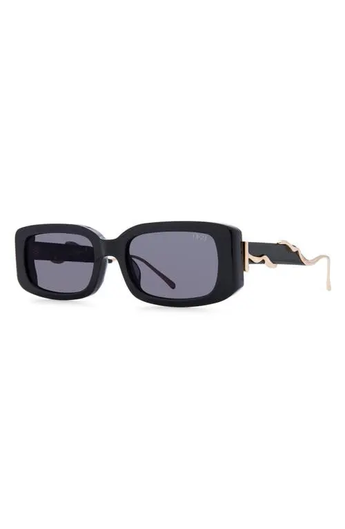 Dezi Drippy 53mm Square Sunglasses - Black/gold Dark Smoke