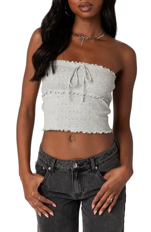 EDIKTED Savannah Pointelle Tube Top