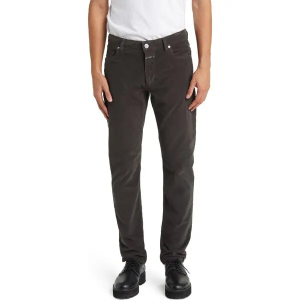 Closed Unity Slim-fit Cotton-blend Corduroy Pants - Charcoal