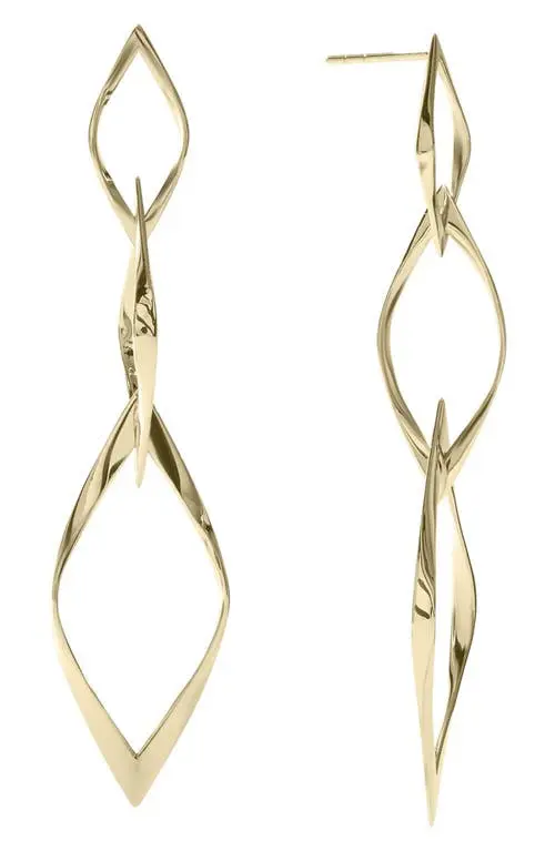 Lana Jewelry 14k Gold Twisted Kite Drop Earrings - Yellow Gold