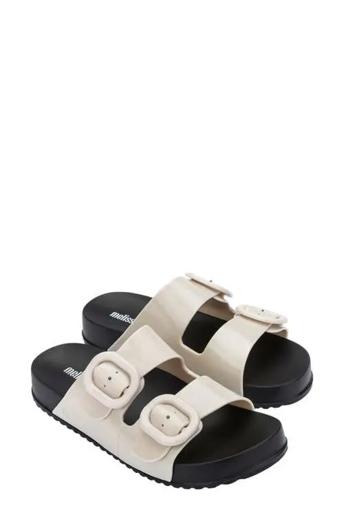 Melissa Cozy Buckle Slide Sandal - Black/ Beige