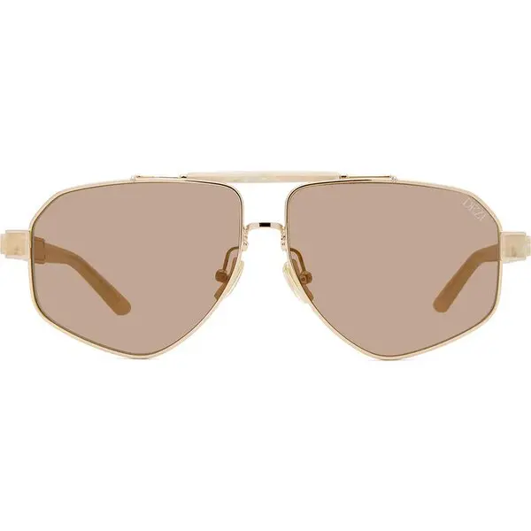 Dezi 6ft 62mm Oversize Aviator Sunglasses - Gold/limestone/moss