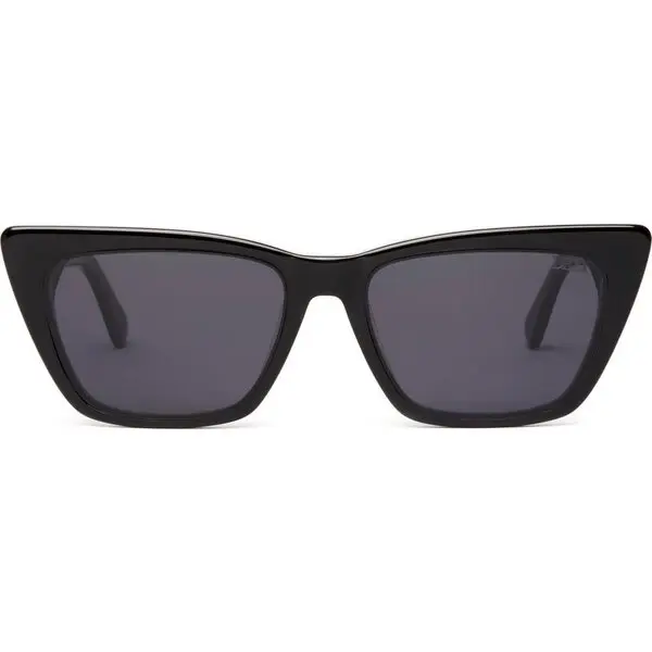 Dezi Gato 55mm Cat Eye Sunglasses - Black/dark Smoke