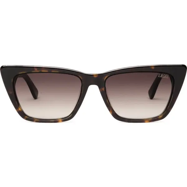 Dezi Gato 55mm Cat Eye Sunglasses - Tort / Brown Gradient