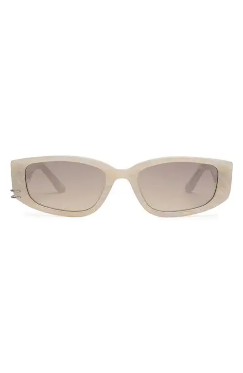 Dezi Cuffed Square Sunglasses - Limestone / Amber / Silver