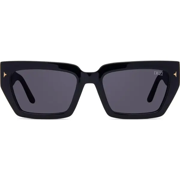 Dezi Switch Square Sunglasses - Black / Dark Smoke