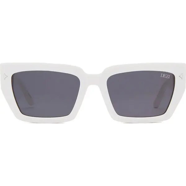 Dezi Switch Square Sunglasses - White / Dark Smoke