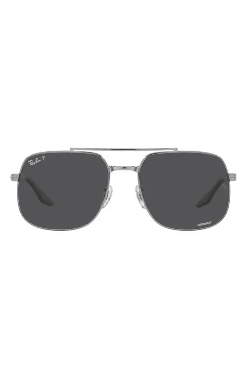 Ray-ban 56mm Polarized Square Sunglasses - Gunmetal