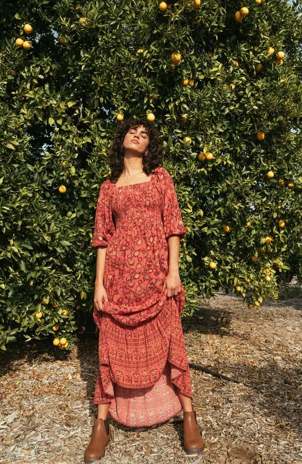 Billabong Full Bloom Smocked Maxi Dress In Hibiscus - 35% Off | Editorialist